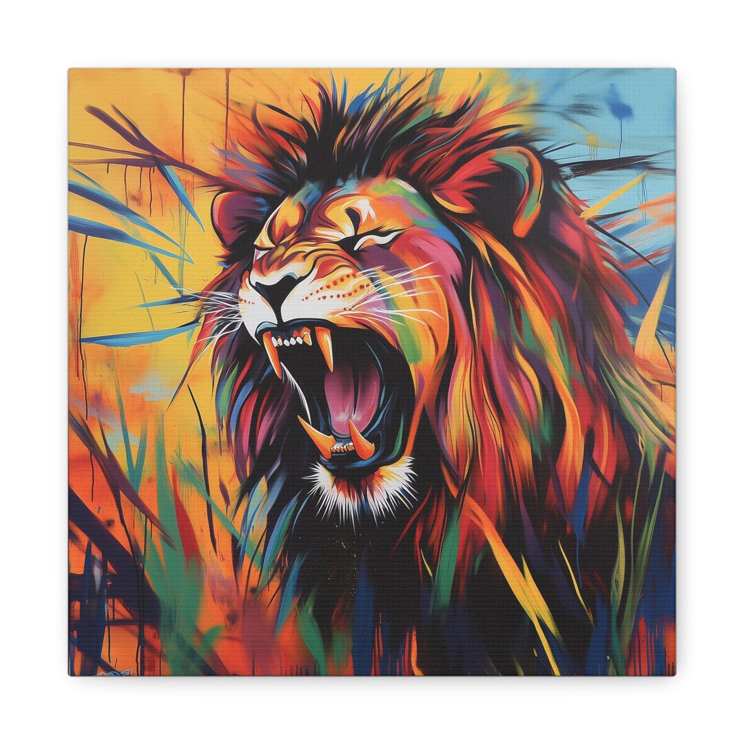 Roaring Rainbow Lion - Spray Paint Art of a Lion - Graffiti Spraypaint ...