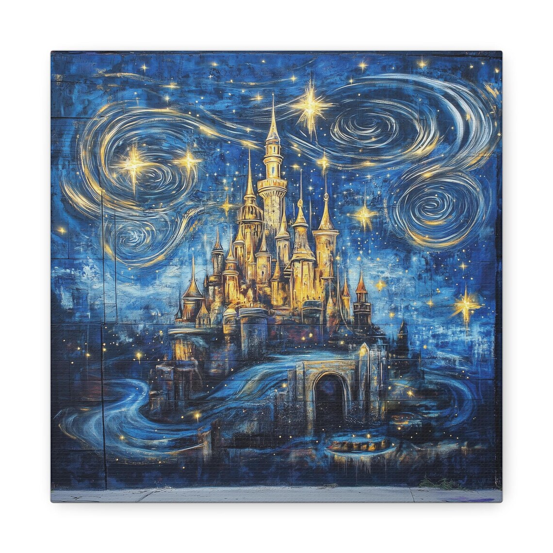 Starry Night Castle Mural Magical Castle Spray Paint Art Graffiti ...