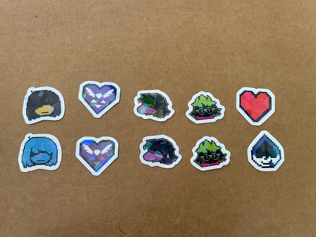 Deltarune Sticker Pack! 10 Unique 1-inch Holographic Vinyl Stickers - Etsy