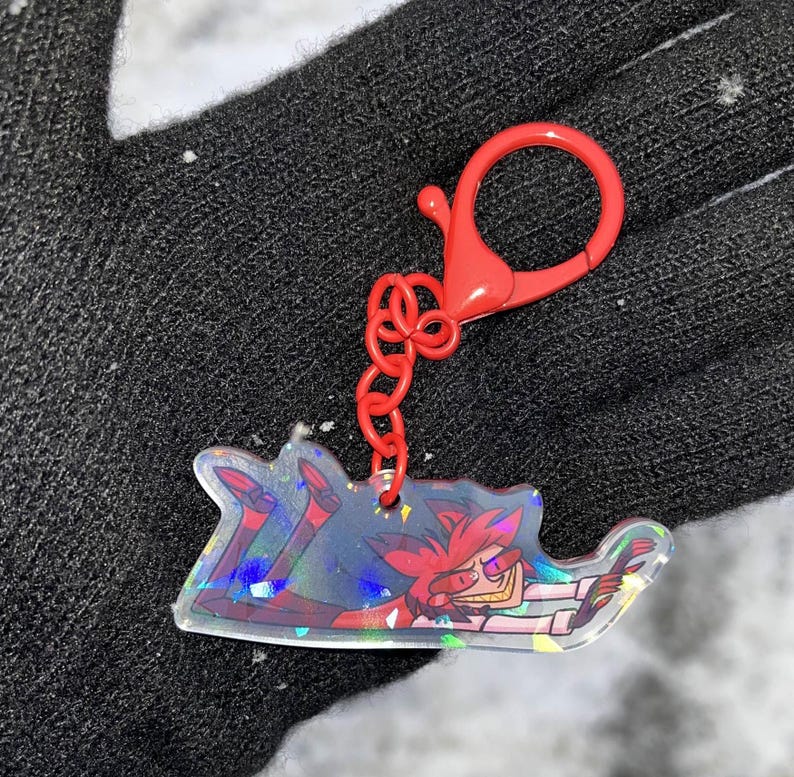 Hazbin Hotel Alastor Holographic Acrylic Keychain: Hell's Greatest ...