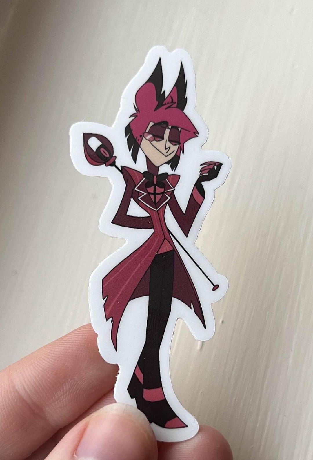 Alastor 3-inch Vinyl Stickers : the Radio Demon Hazbin Hotel Inspired ...