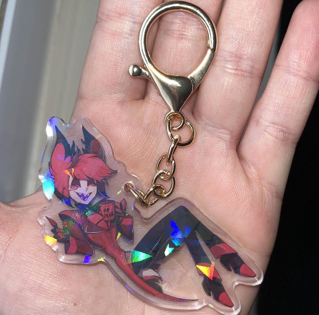 Hazbin Hotel Alastor Inspired Keychain: "oh Deer!" Holographic 2.5-inch ...