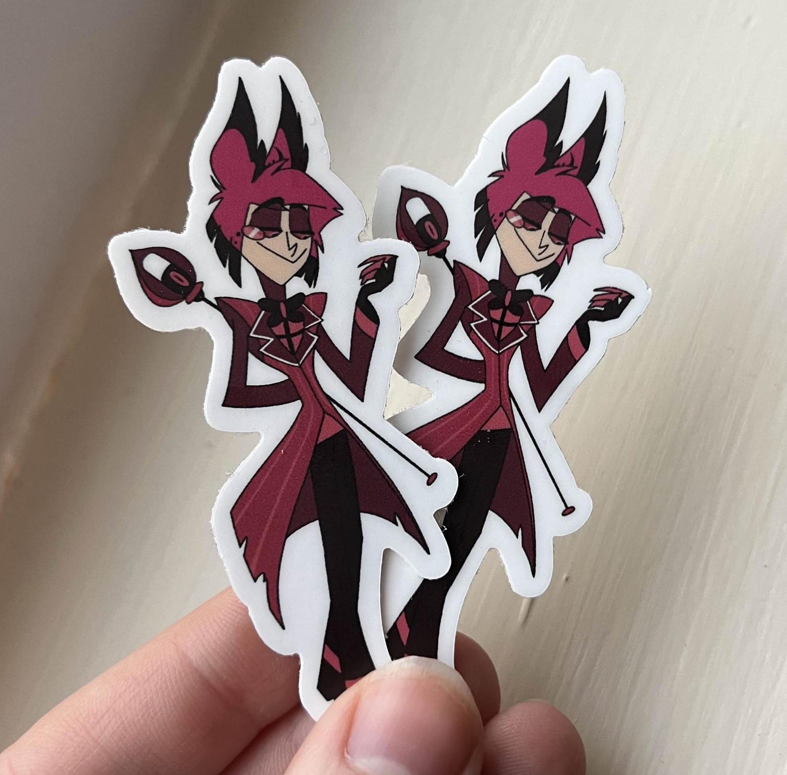 Alastor 3-inch Vinyl Stickers : the Radio Demon Hazbin Hotel Inspired ...