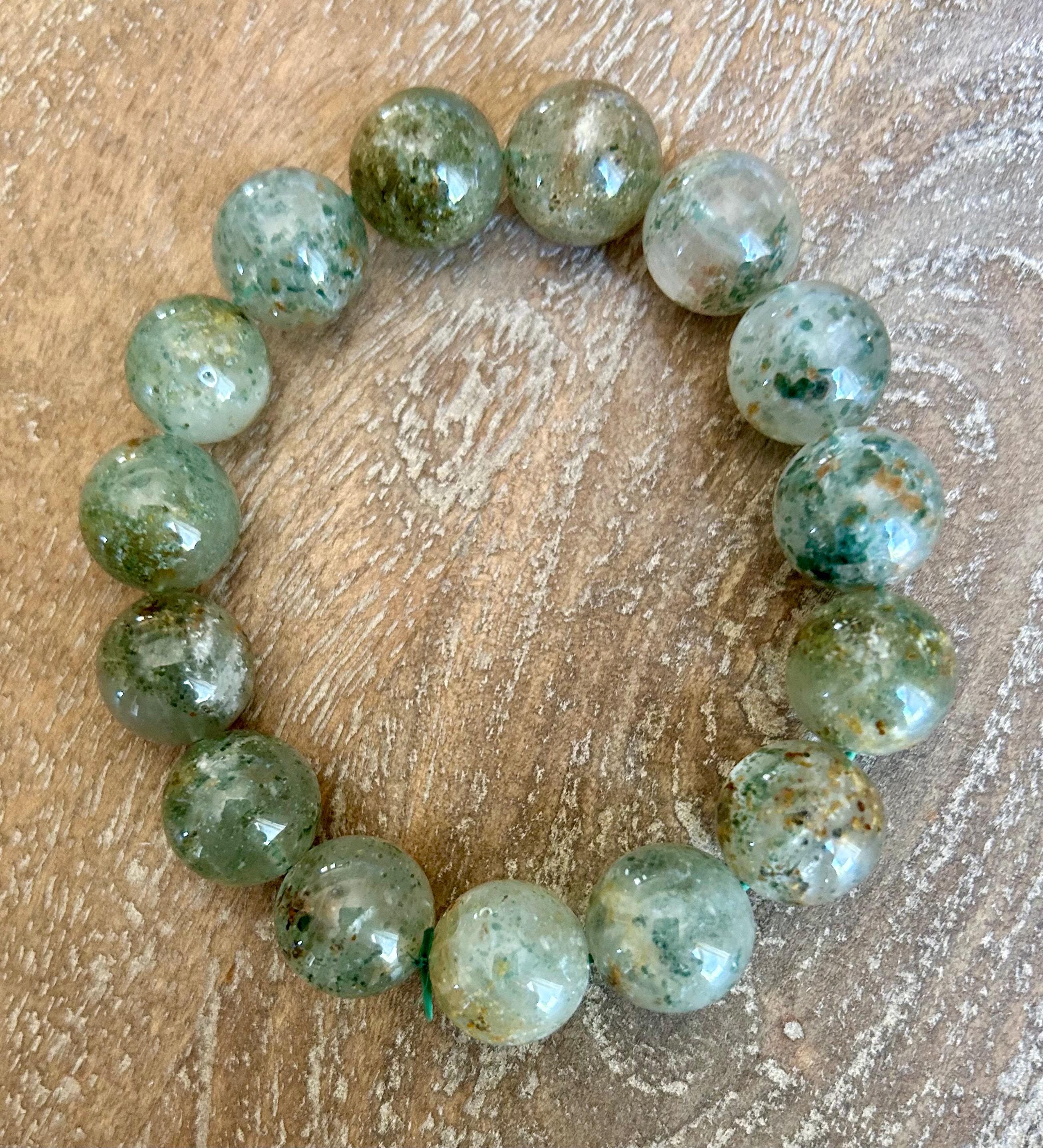 Natural Green Garden Quartz Bead Bracelet 2.5 in Inside Diameter - Etsy