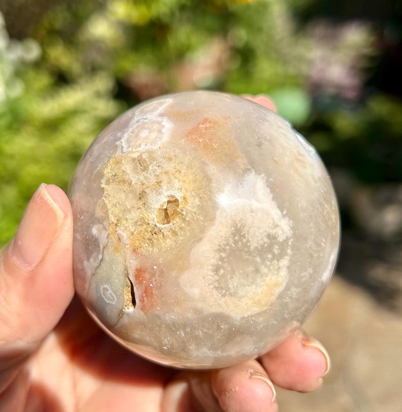 Cream Flower Agate Sphere - 2 Inches, 10.51 Oz - Etsy
