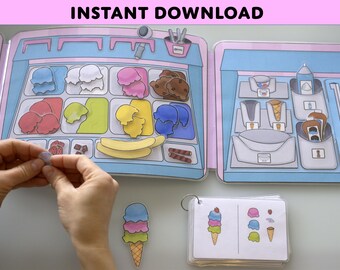 Ice Cream Shop Pretend Play Busy Book: Printable Kids Activity ...