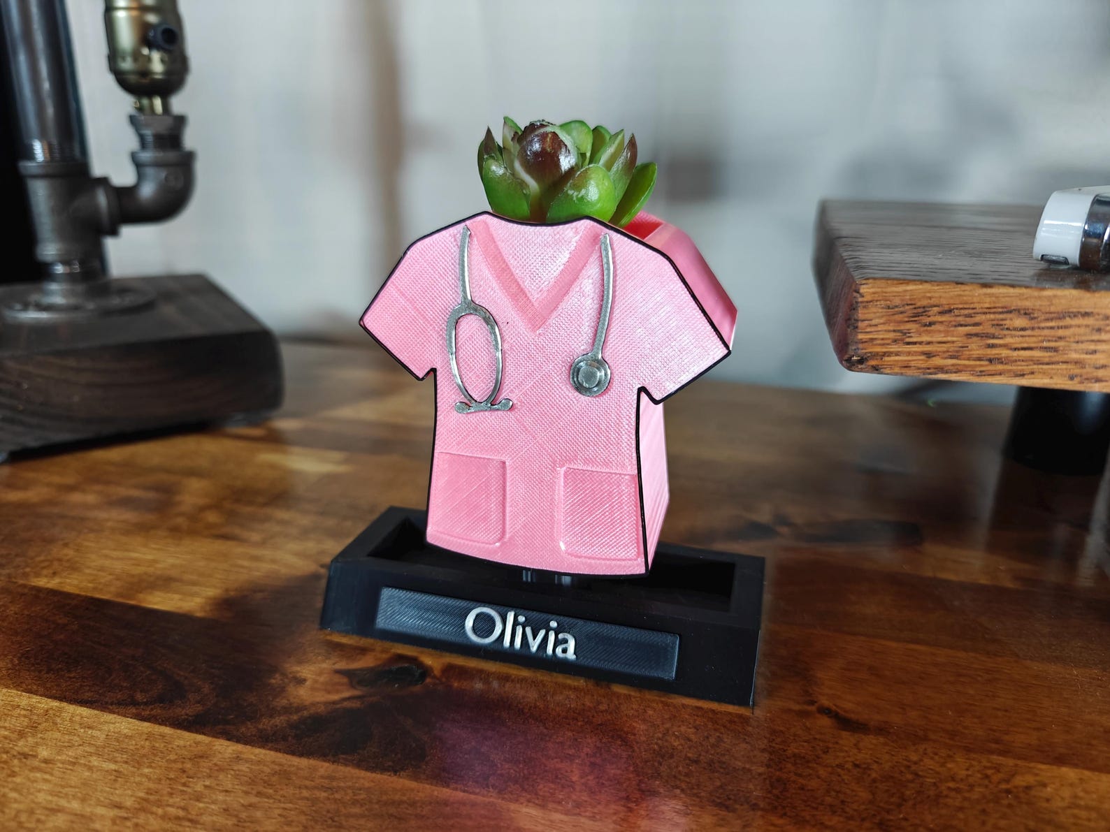 Custom Desk Nameplate Nurse Scrubs Planter: Personalized Medical Office ...