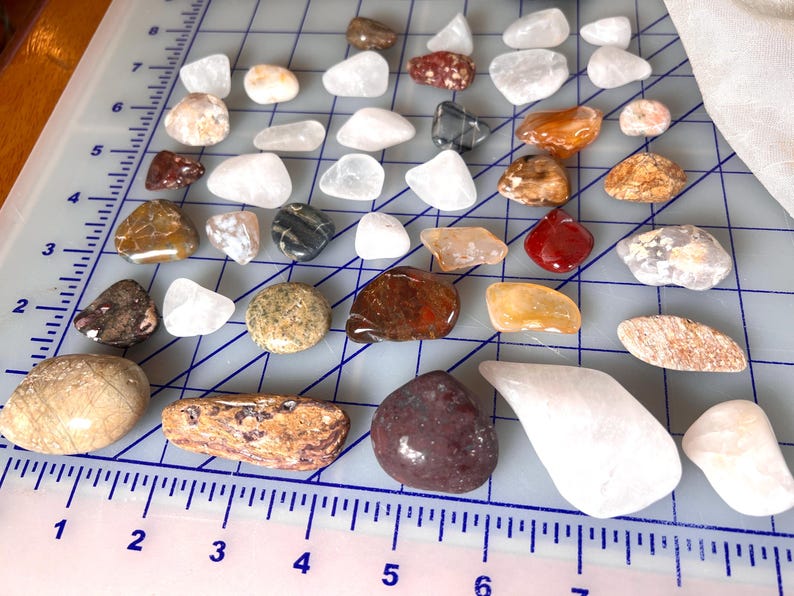 1 Pound Tumbled Stone Sewing Pattern Weights | Drawstring Bag 1lb ...