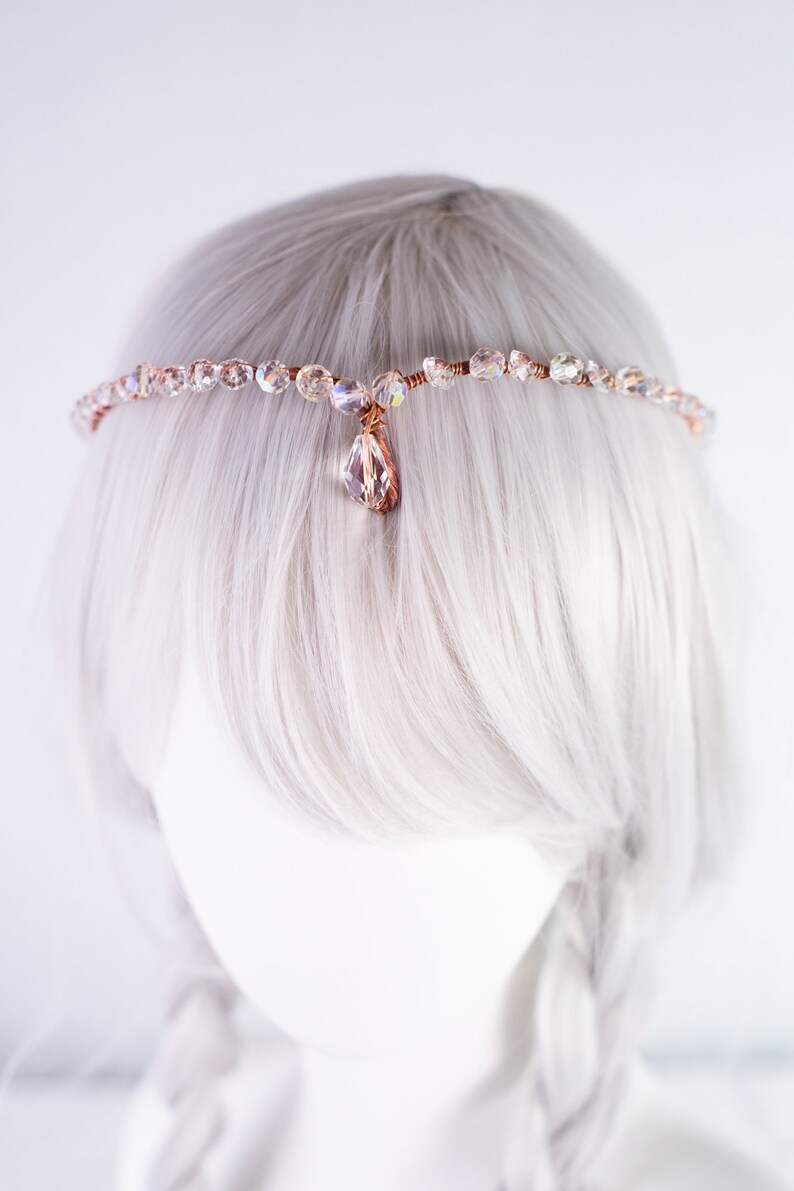 Sparkly Clear Brown Beaded Circlet | Perfect Accessory for Long or ...