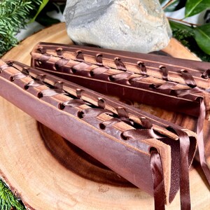 Hard Leather Bracers SMALL Saddle Leather Cuffs Gauntlets Vanguards ...