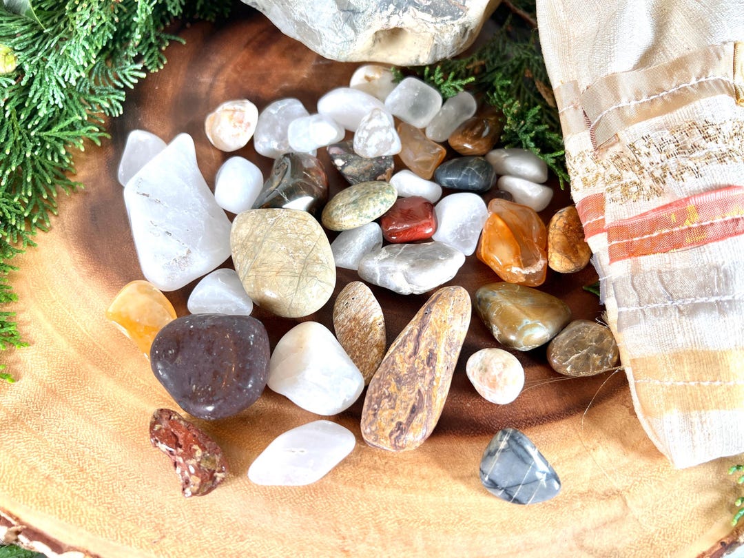 1 Pound Tumbled Stone Sewing Pattern Weights | Drawstring Bag 1lb ...