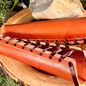 Hard Leather Bracers SMALL Saddle Leather Chestnut Brown Cuffs ...