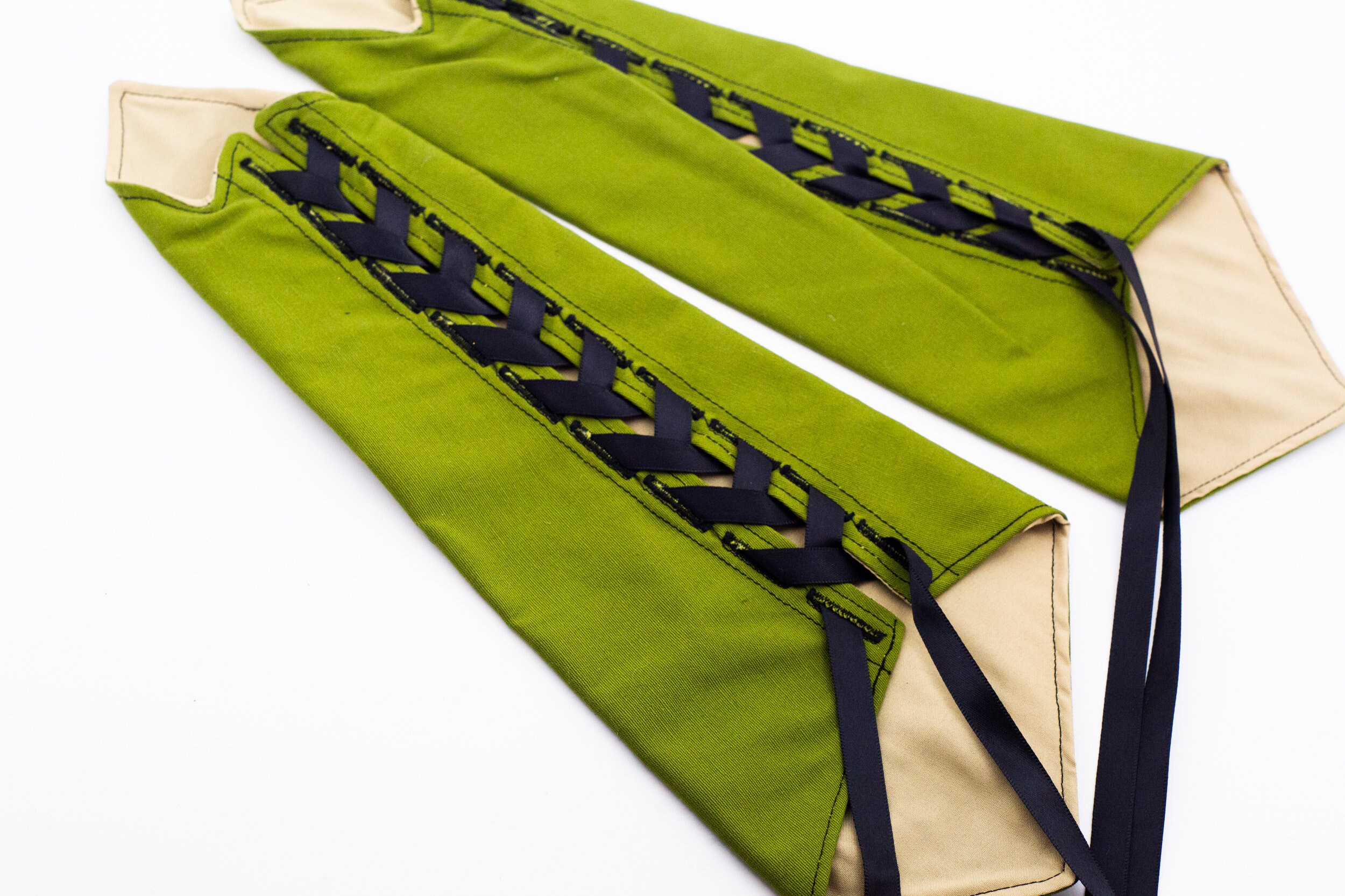 Cloth Bracers SMALL Grass Green Long Pointy Cuffs Vanguards - Etsy UK