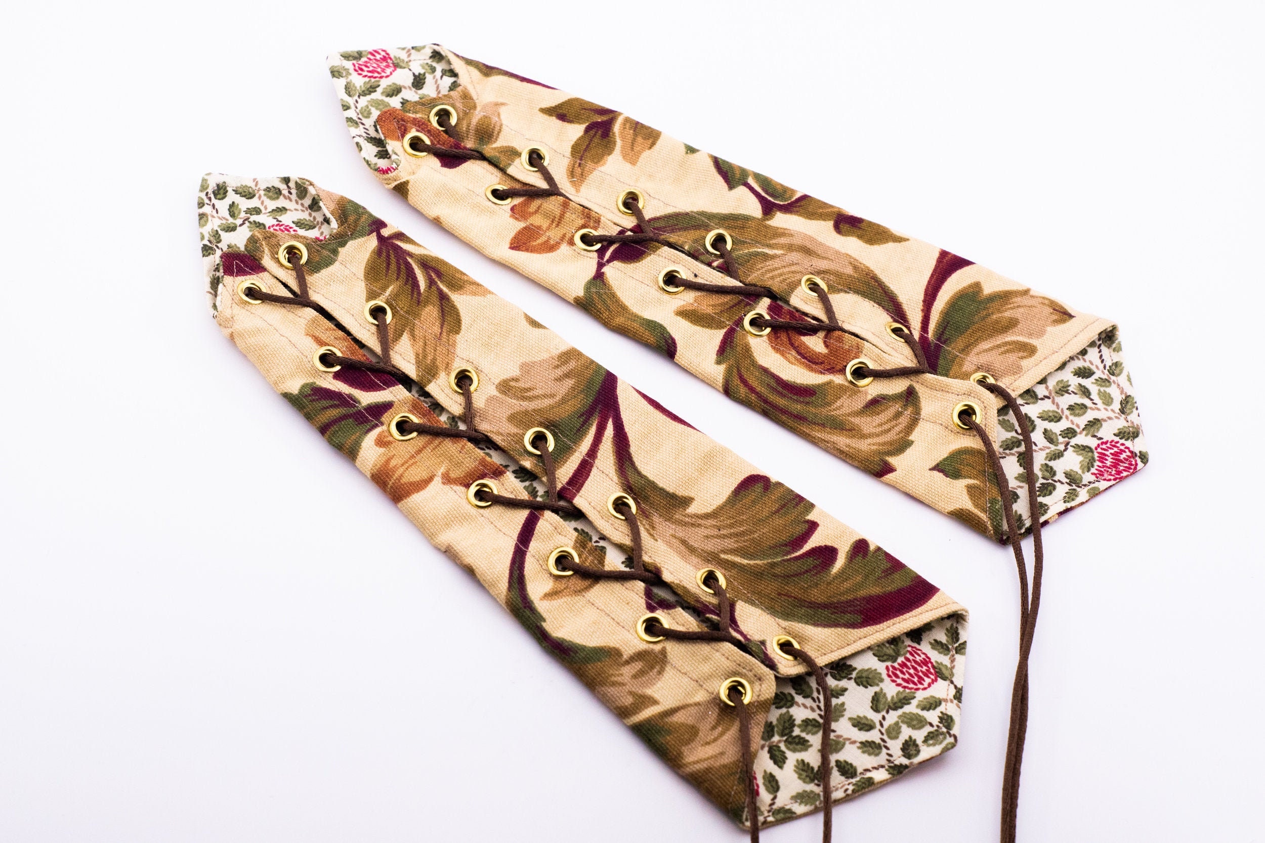 Cloth Bracers EXTRA SMALL Fall Brocade Long Pointy Bracers Cuffs ...