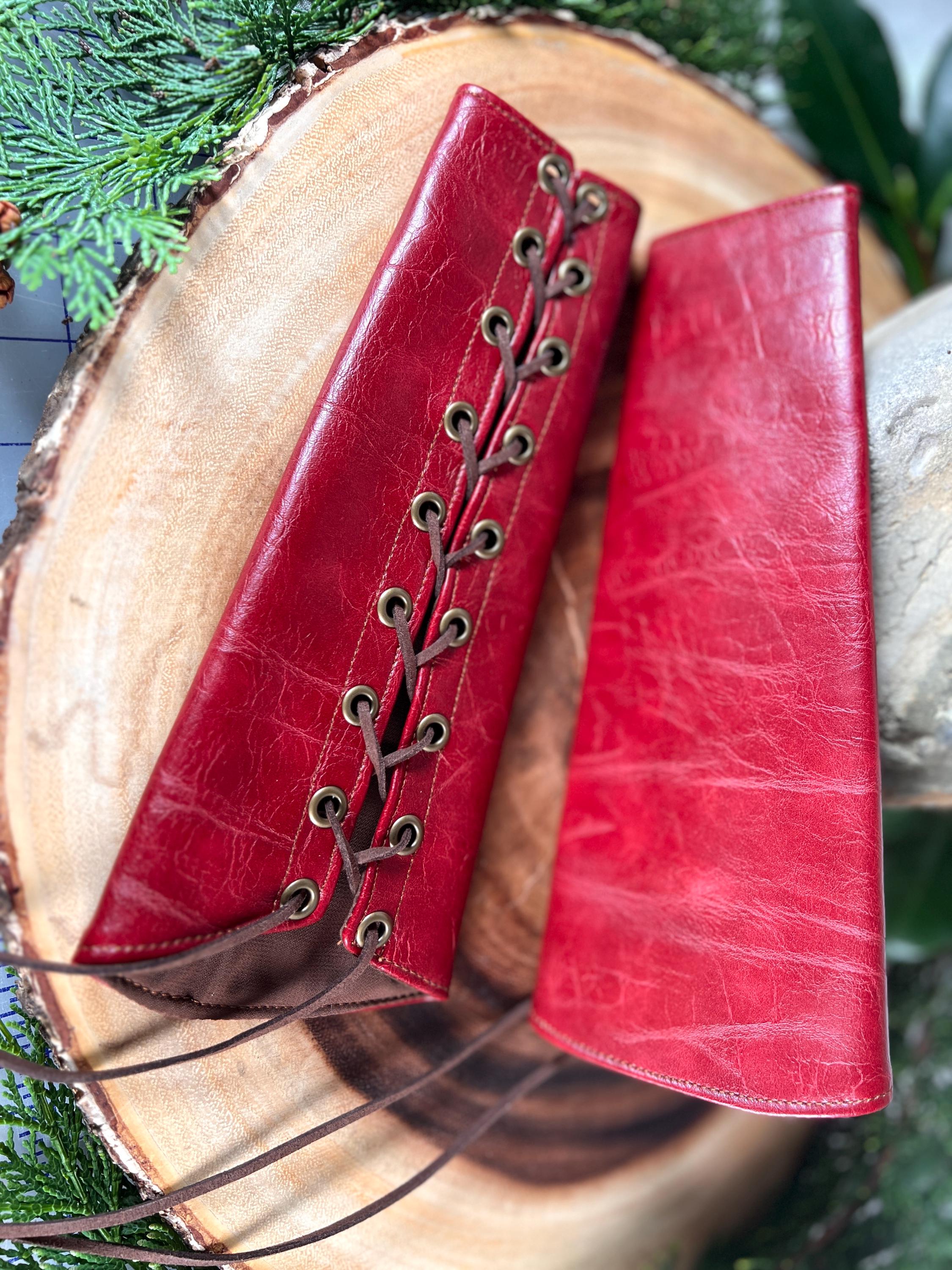 Faux Leather Bracers EXTRA SMALL Elven Cuffs Dnd Bright Mauve Red ...