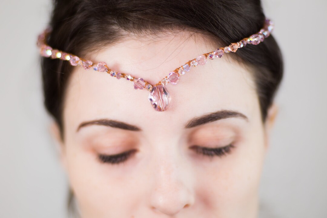 Faceted Sparkly Pink Beaded Circlet Perfect Accessory for - Etsy