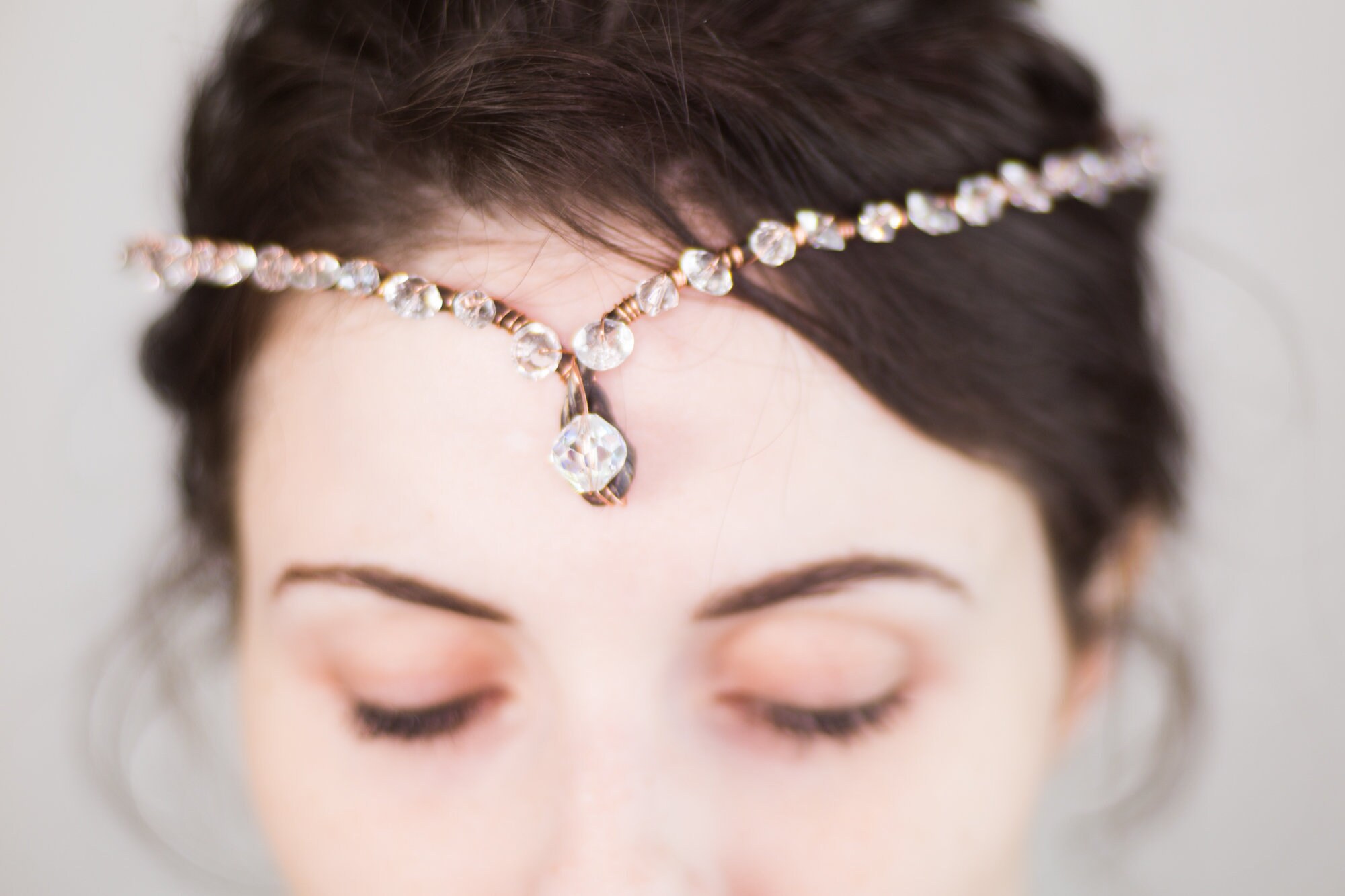 Sparkly clear brown beaded Circlet Perfect accessory for | Etsy