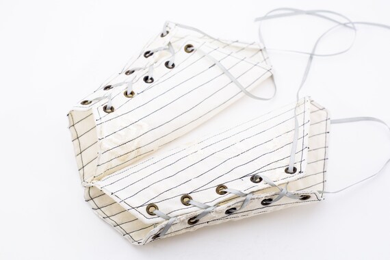 Cloth Bracers SMALL Ivory Fabric Short Pointy Brass Grommets | Etsy