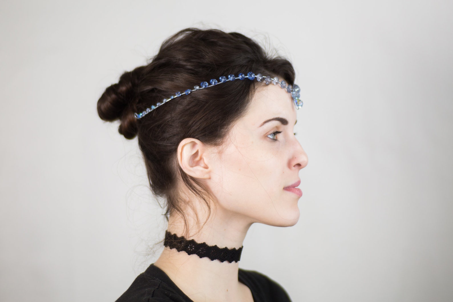Faceted Sparkly Blue beaded Circlet Perfect accessory for | Etsy