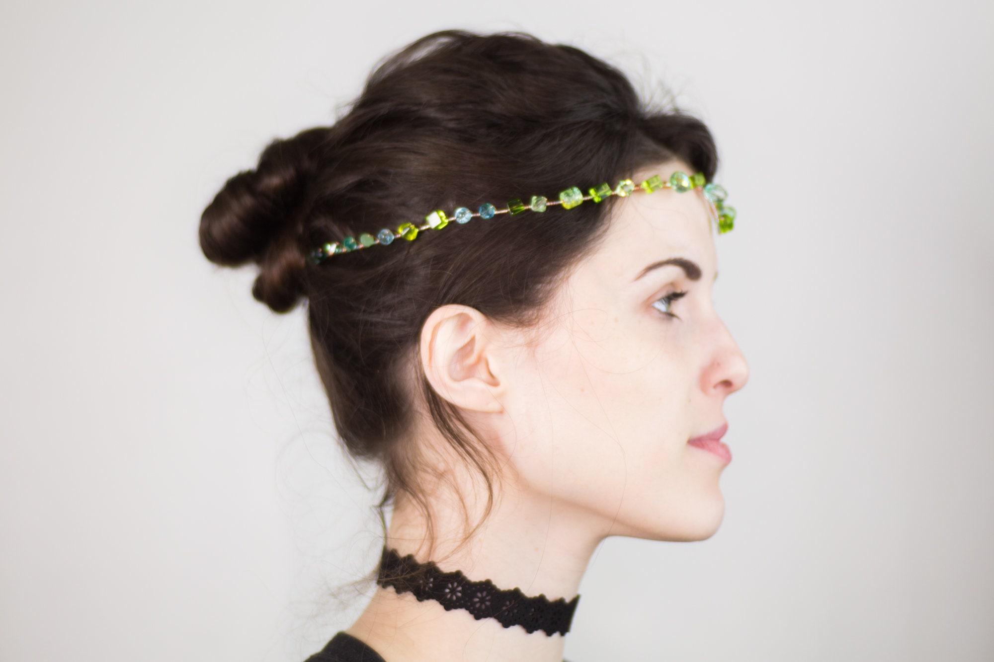Sparkly Green Beaded Circlet Perfect Accessory for Long or - Etsy