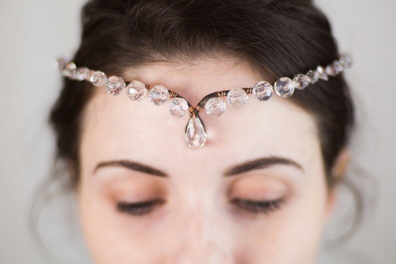 Sparkly Clear Brown Beaded Circlet Perfect Accessory for - Etsy UK