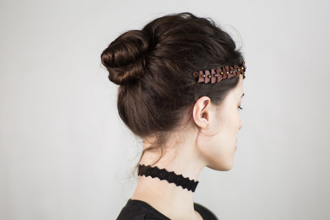 Rich Brown Leather Scale Beaded Circlet Perfect Accessory - Etsy