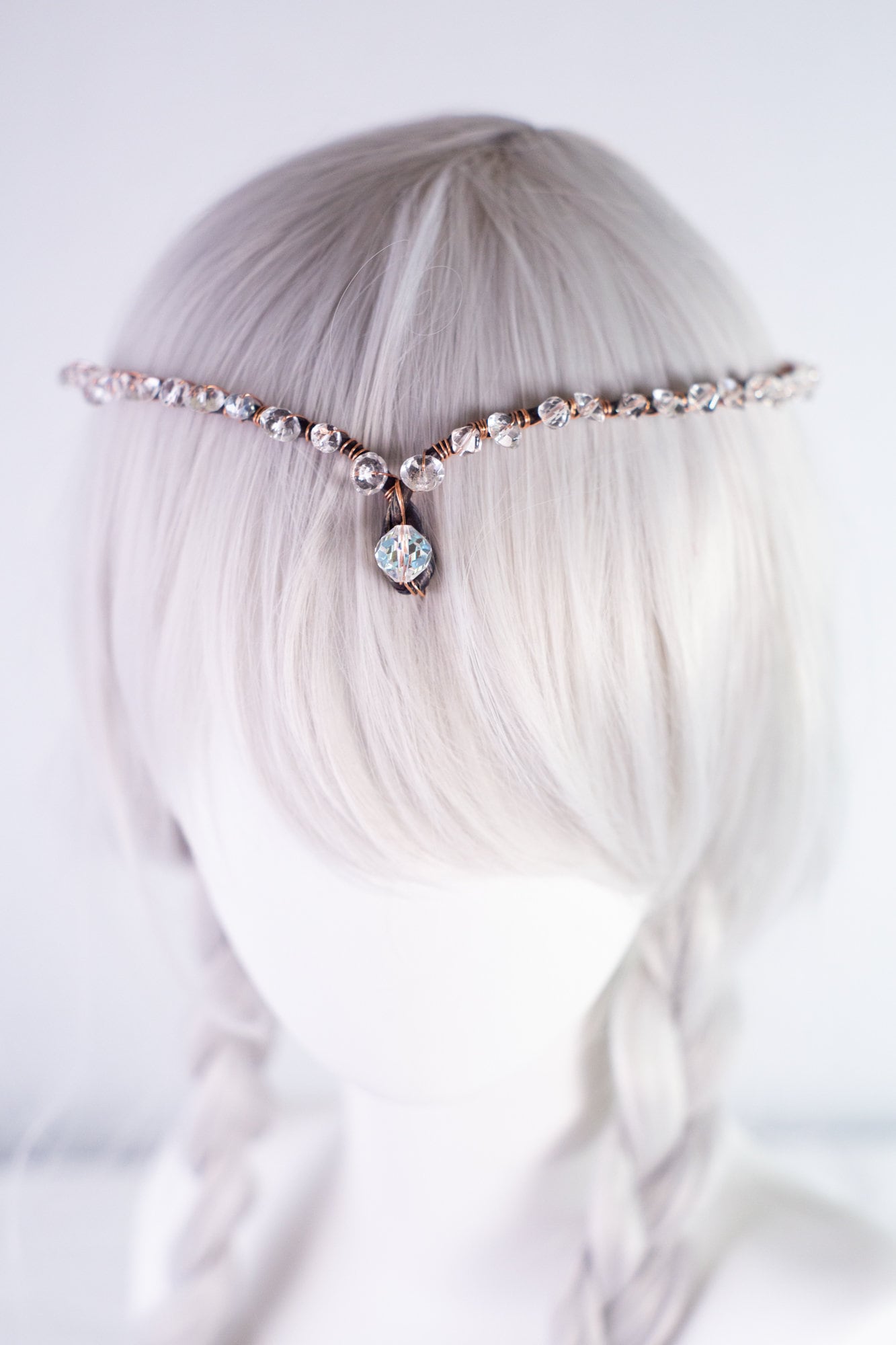 Sparkly Clear Brown Beaded Circlet | Perfect Accessory for Long or ...