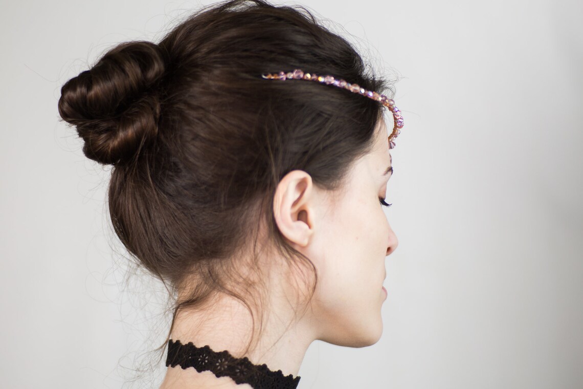 Faceted Sparkly Pink Beaded Circlet Perfect Accessory for - Etsy