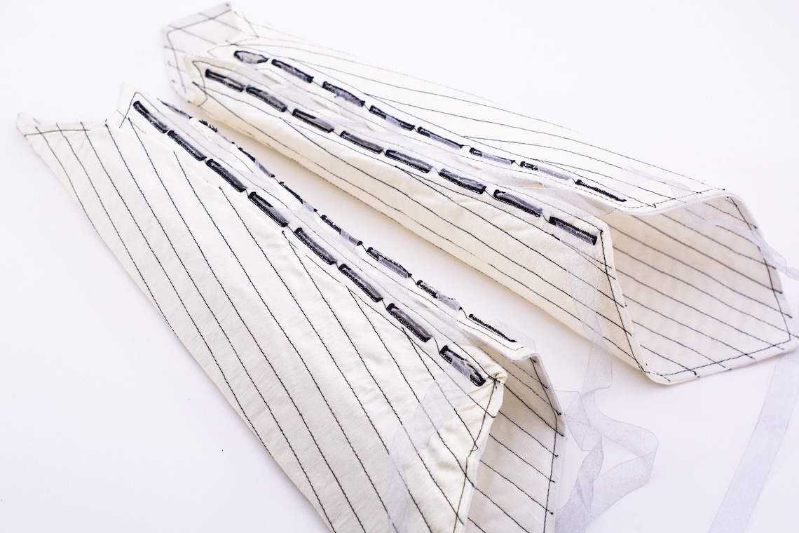 Cloth Bracers SMALL White Black Long Pointy Cuffs Silver Laces - Etsy