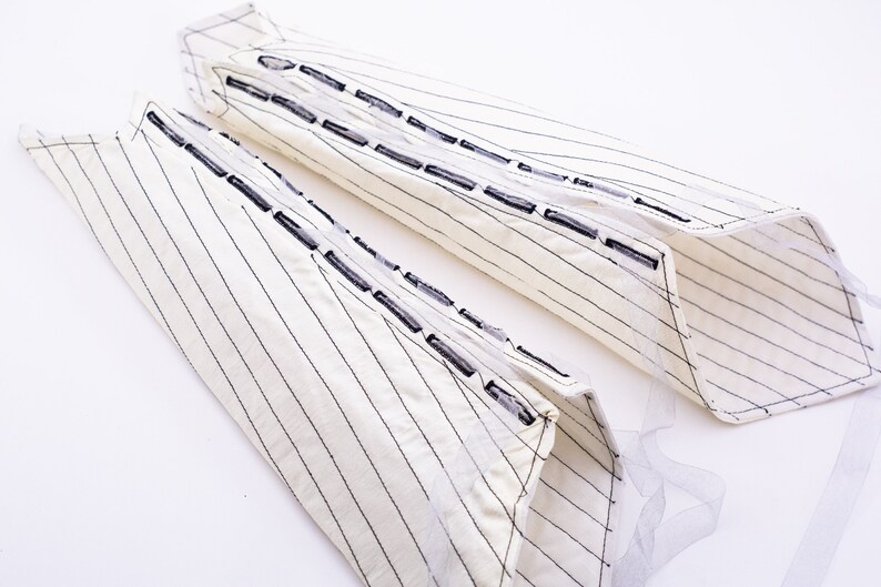 Cloth Bracers SMALL White Black Long Pointy Cuffs Silver Laces - Etsy