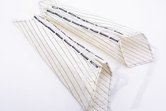 Cloth Bracers SMALL White Black Long Pointy Cuffs Silver Laces - Etsy