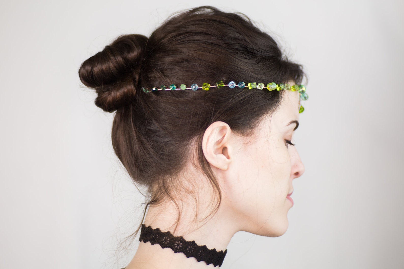 Sparkly Green Beaded Circlet Perfect Accessory for Long or - Etsy