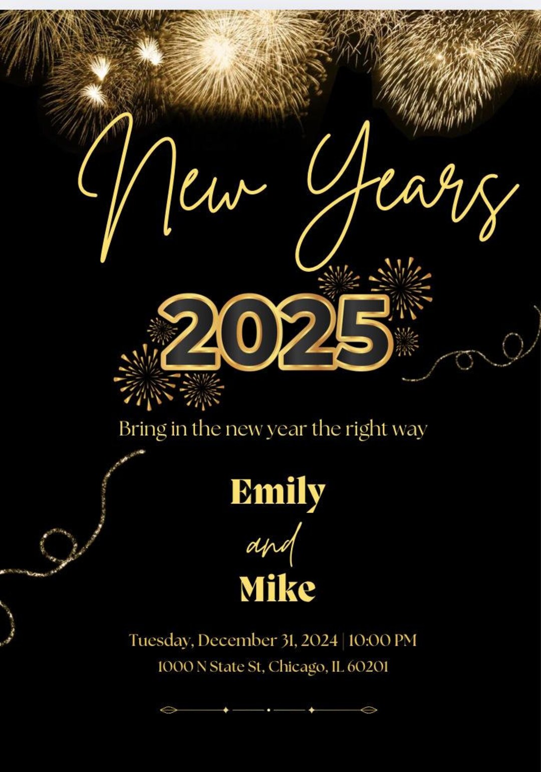 New Years Party Invitation - Etsy