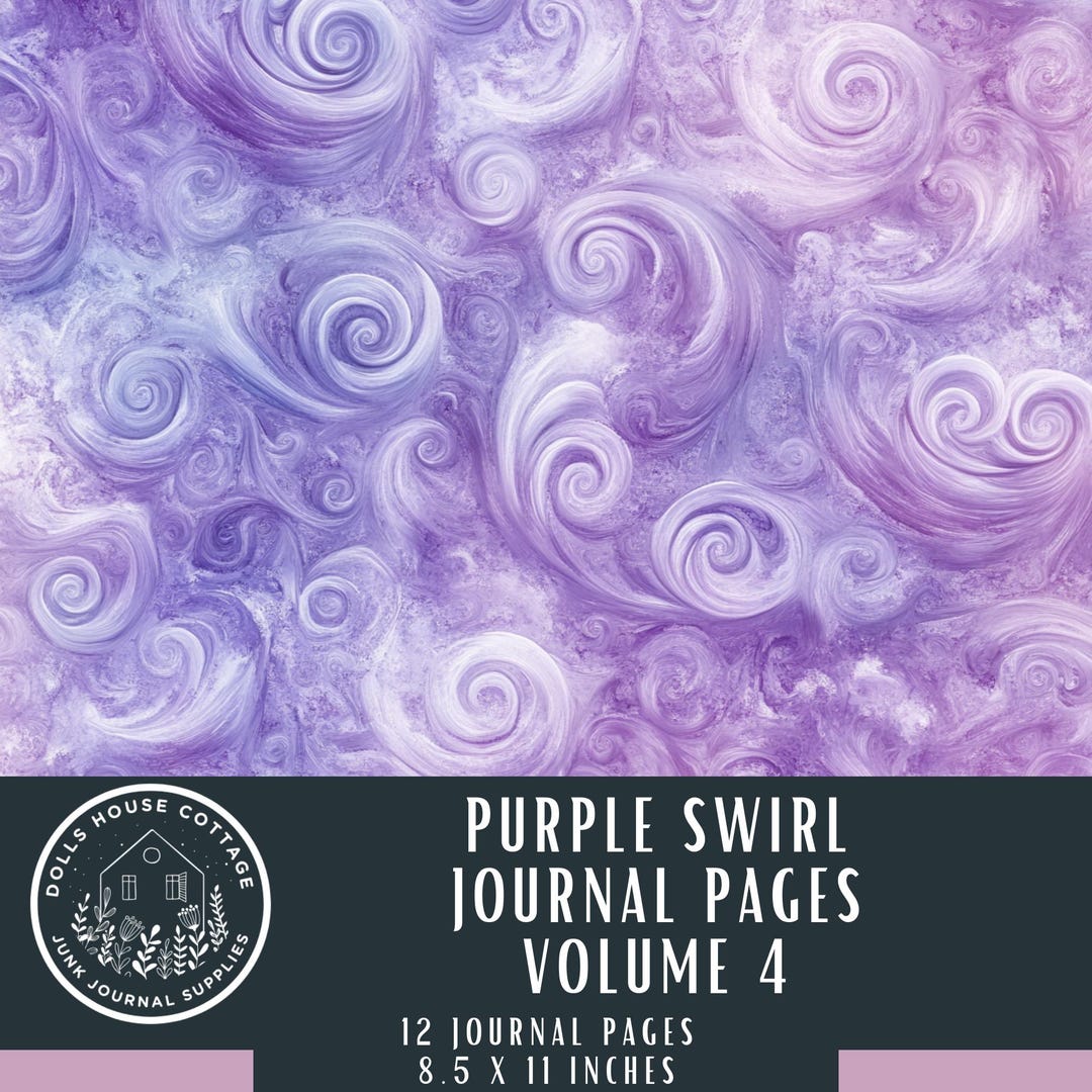Purple Swirl Pattern Background Journal Pages - Vintage Digital Paper ...