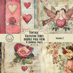 Vintage Valentine Junk Journal Pages - Printable Digital Download ...
