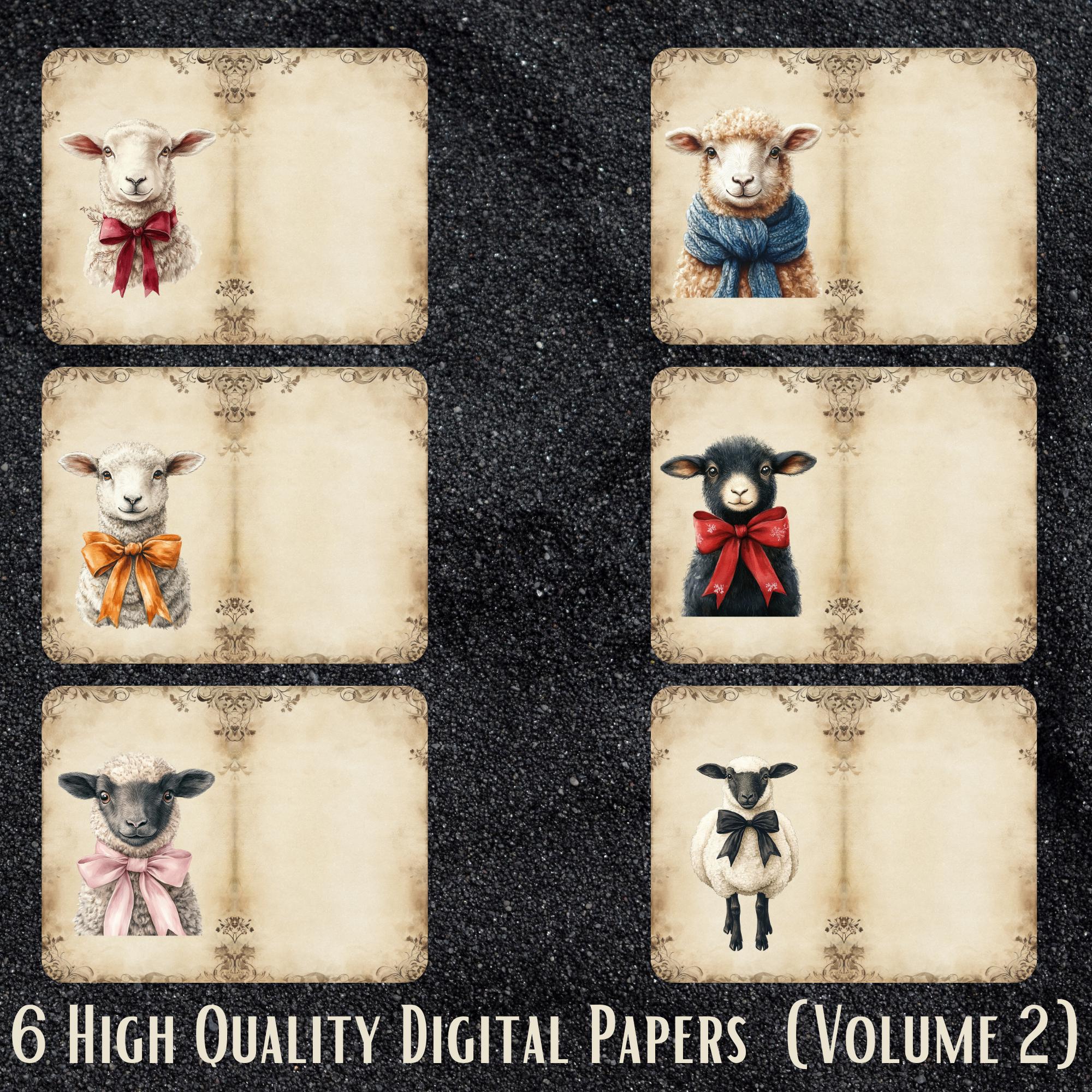 Sheep Junk Journal Pages - Rustic Farmhouse Supplies - Scrapbooking ...