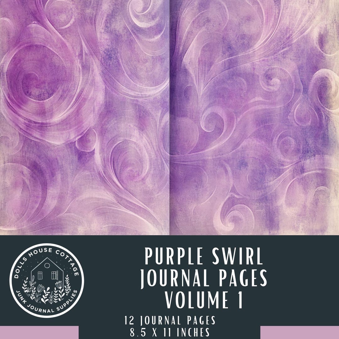 Purple Swirl Pattern Background Journal Pages Vintage Digital Paper ...