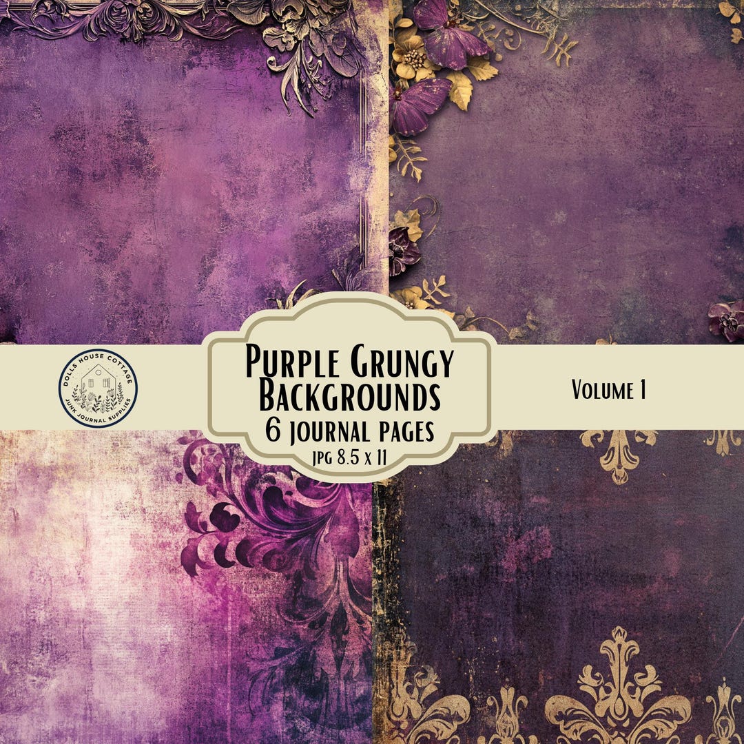 Purple Gold Background Digital Paper Craft Supply for Scrapbook Design ...