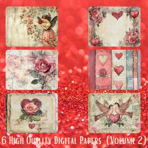 Vintage Valentine Junk Journal Pages - Printable Digital Download ...