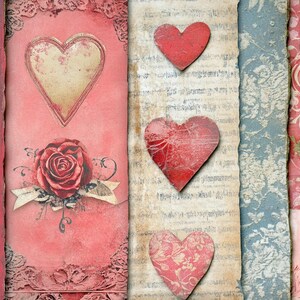 Vintage Valentine Junk Journal Pages - Printable Digital Download ...