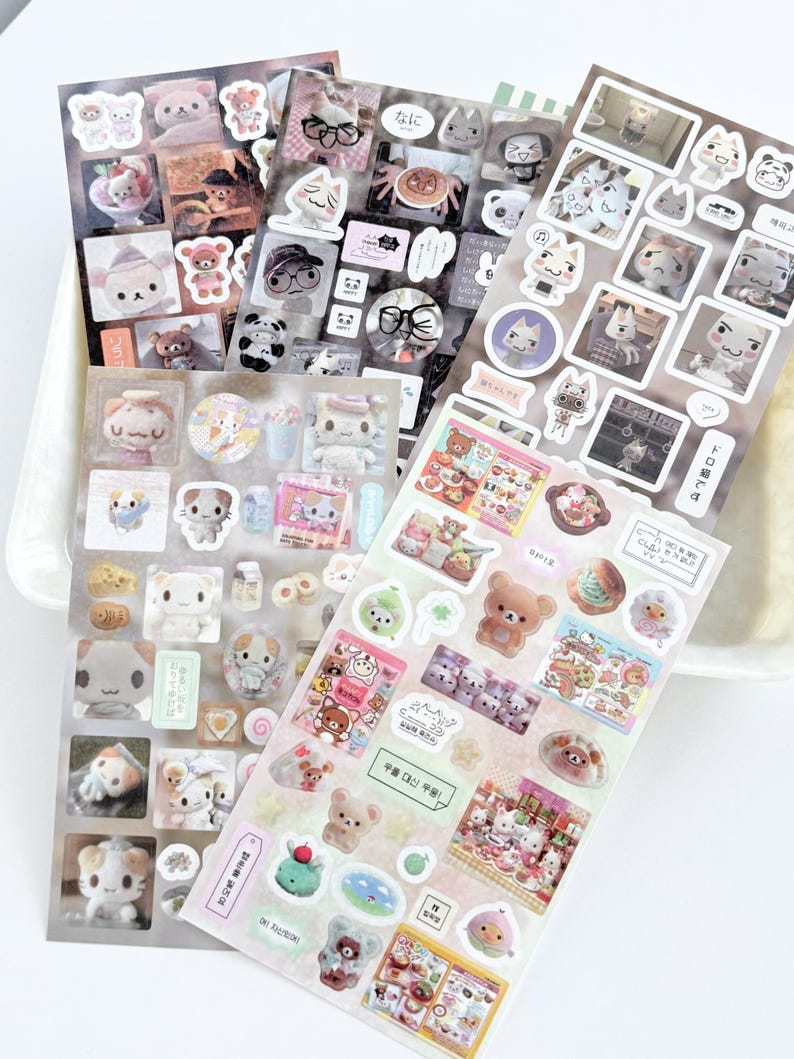 Y2K Japanese Kawaii Characters Collage Stickers Retro Aesthetic 10 Pc ...