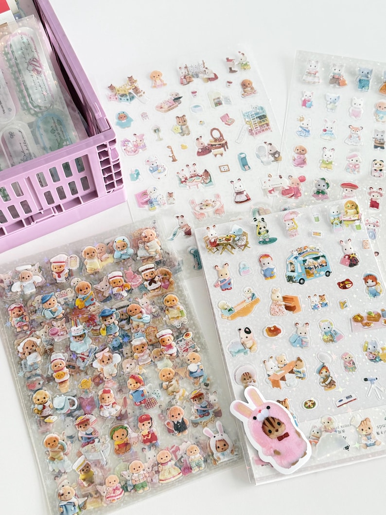 Vintage Critter #2 Forest Calico Baby Animals Sticker Sheet Y2K ...
