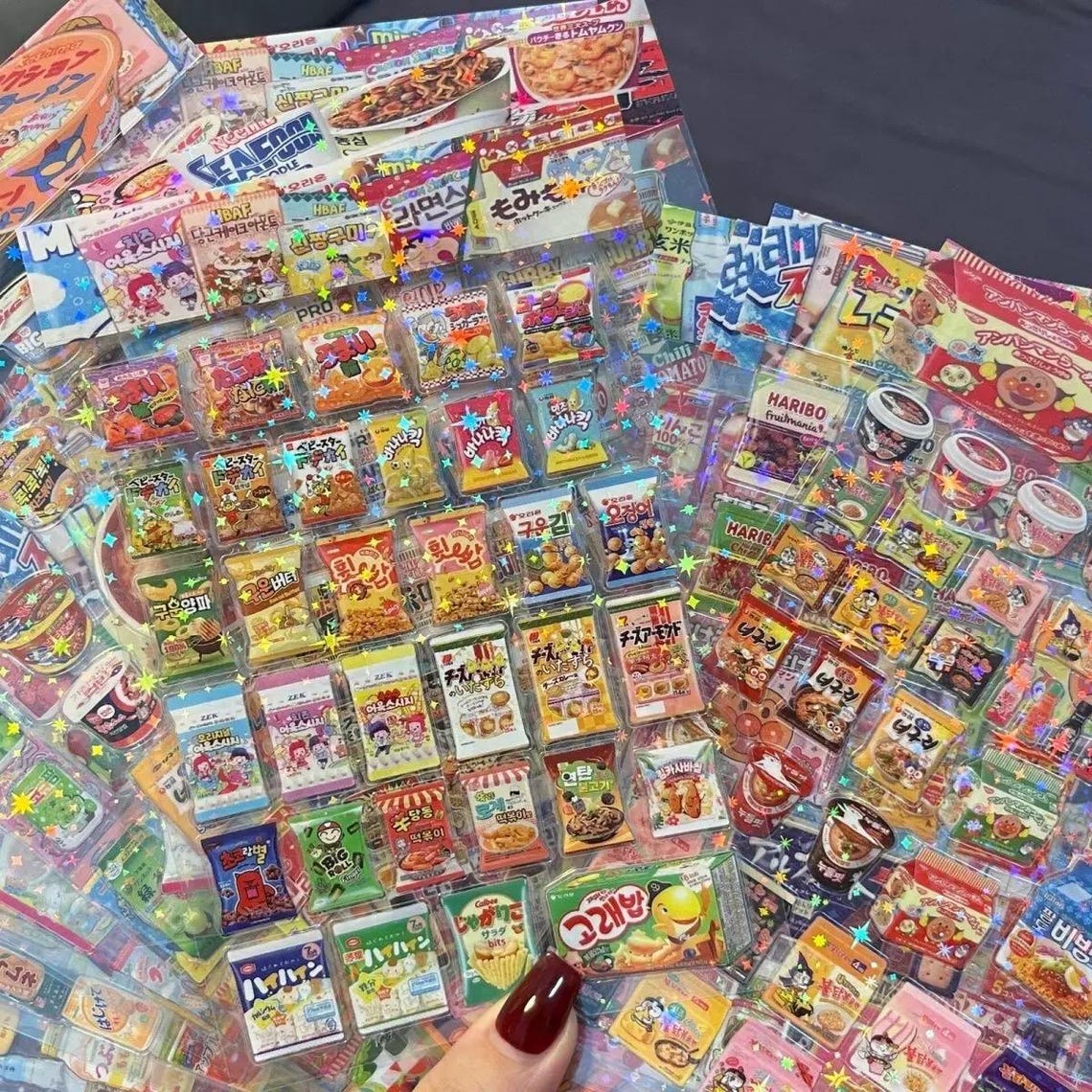 Vintage Japanese Snacks & Ramune Soda Stickers Sparkling Holographic ...