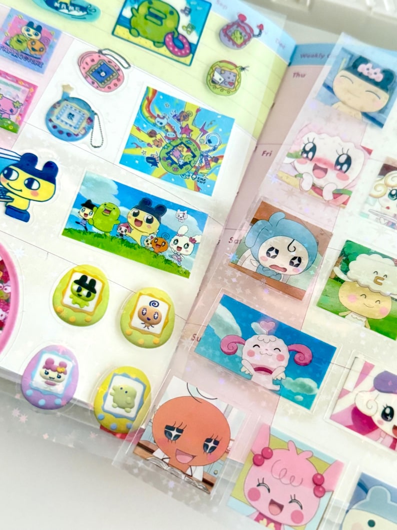 Retro Tama Gotchi Digital Pets Sticker Sheet Cute Mametchi Friends ...