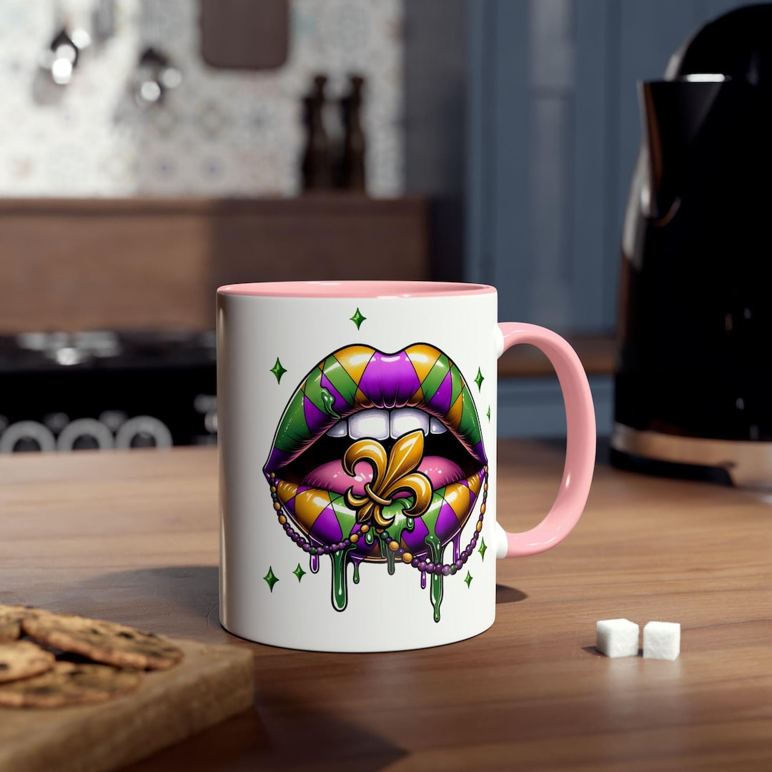 Mardi Gras Mug, Two-tone Louisiana Mug, Fat Tuesday Cup, Carnival ...