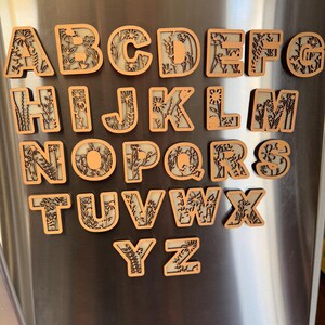 Wooden Flower ABC Magnets: Laser Cut Wildflower Alphabet Letters - Etsy