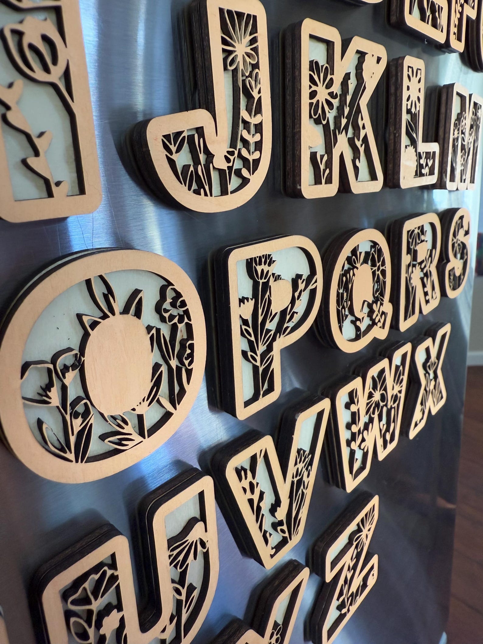 Wooden Flower ABC Magnets: Laser Cut Wildflower Alphabet Letters - Etsy