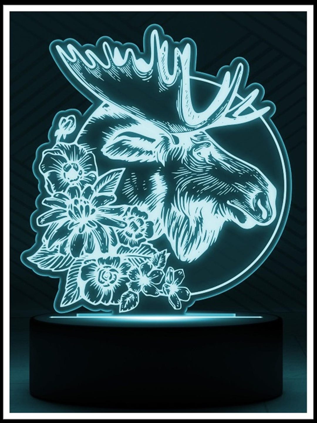 Laser Cut Clear Acrylic LED Tabletop Night Light With Color Changing ...