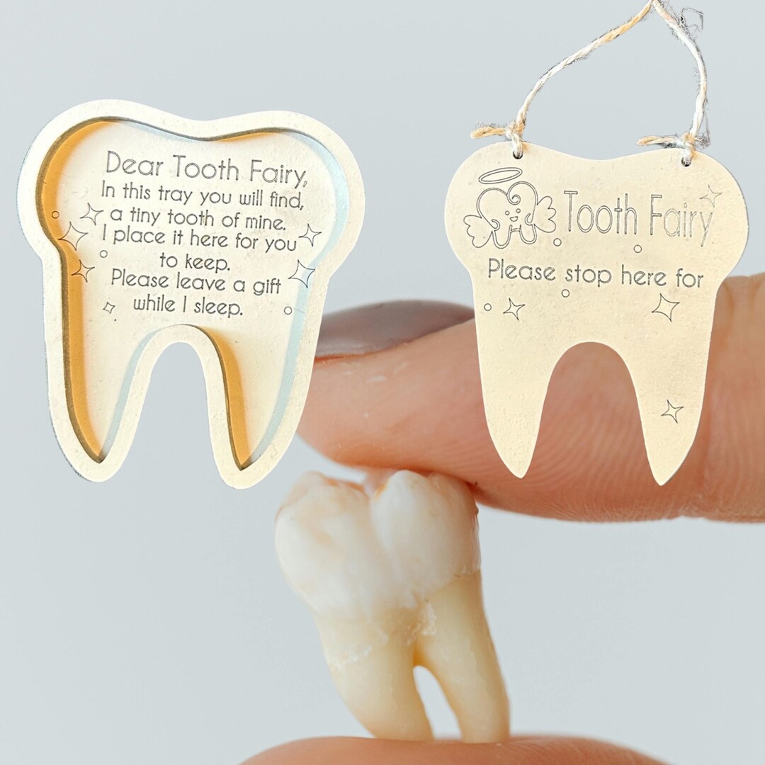 Tooth Fairy Laser Cut Wood Tooth Tray - Etsy