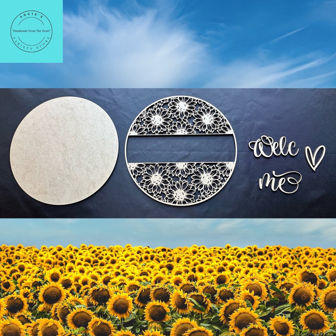 Sunflower Wood DIY Welcome Sign Craft Paint Kit - Etsy